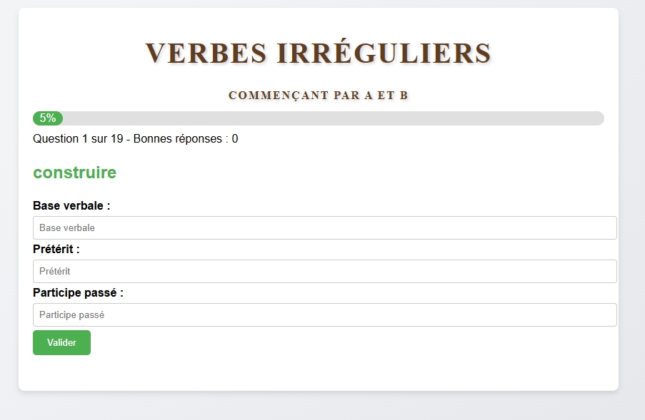 Exercices pour réviser les verbes irréguliers en anglais