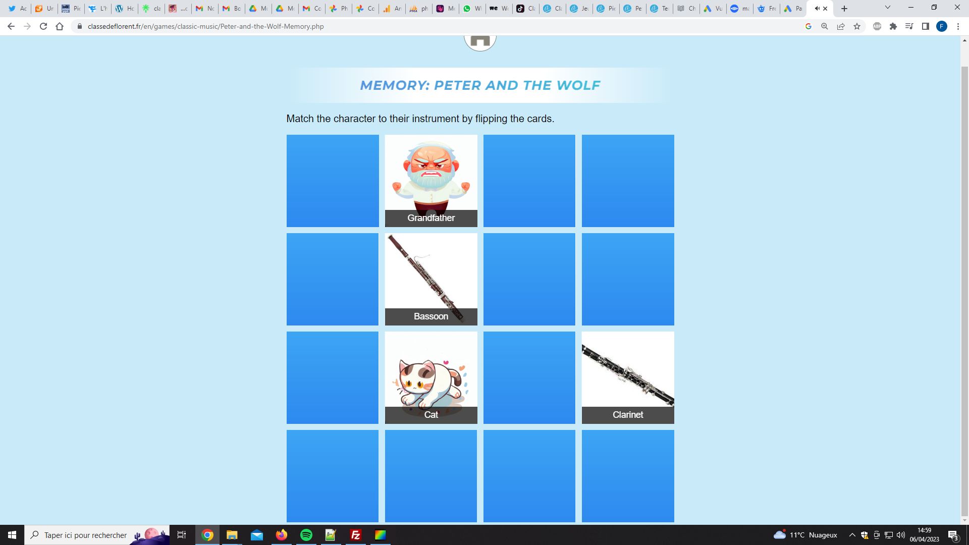 Peter and the Wolf - Memory Game